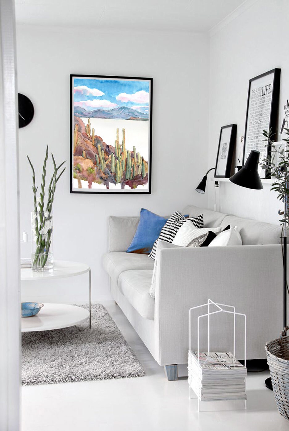 Salar De Uyuni Bolivia Art Print: Watercolor Landscape Painting - Etsy