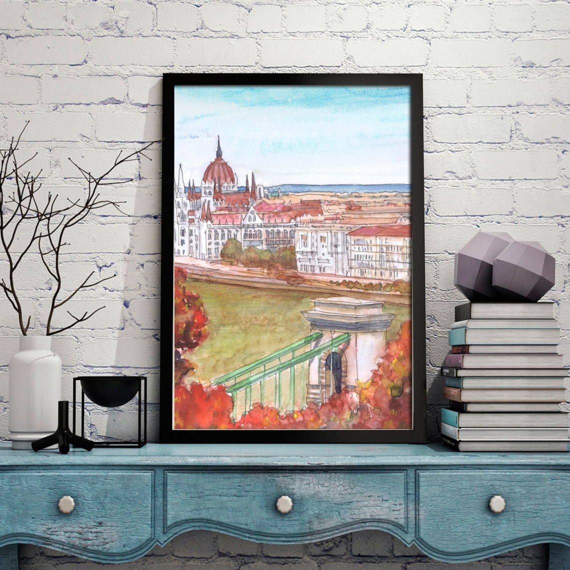 Budapest Watercolor Print Hungary art Cityscape Budapest | Etsy