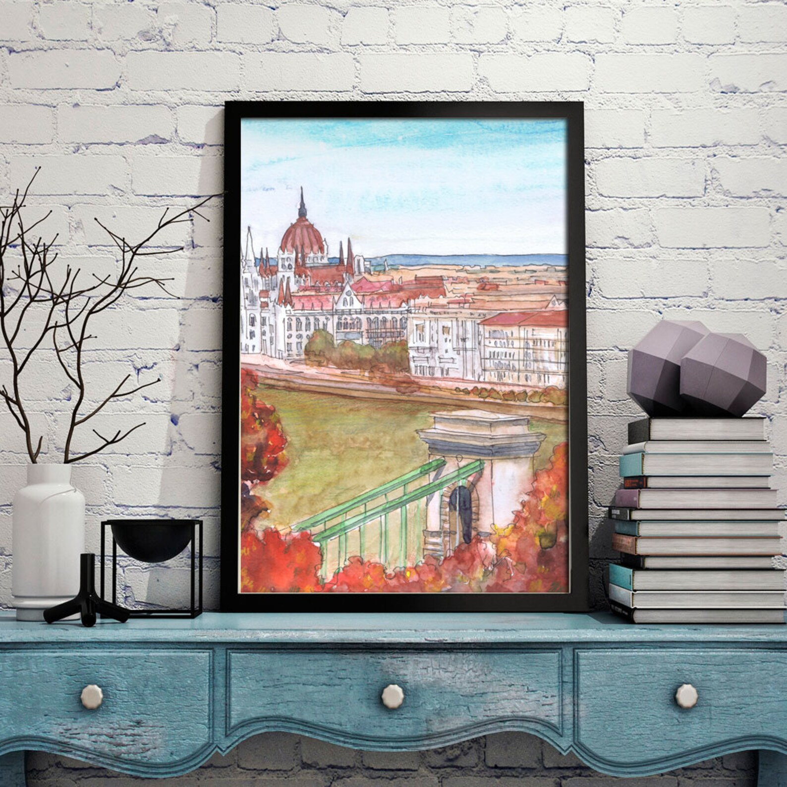 Budapest Watercolor Print Hungary Art Cityscape Budapest - Etsy