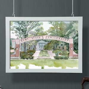 Kent State University Art Print Painting, KSU Graduation Watercolor ...