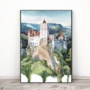 Romania Art, Dracula Castle Wall Art Europe Print Bran Castle ...