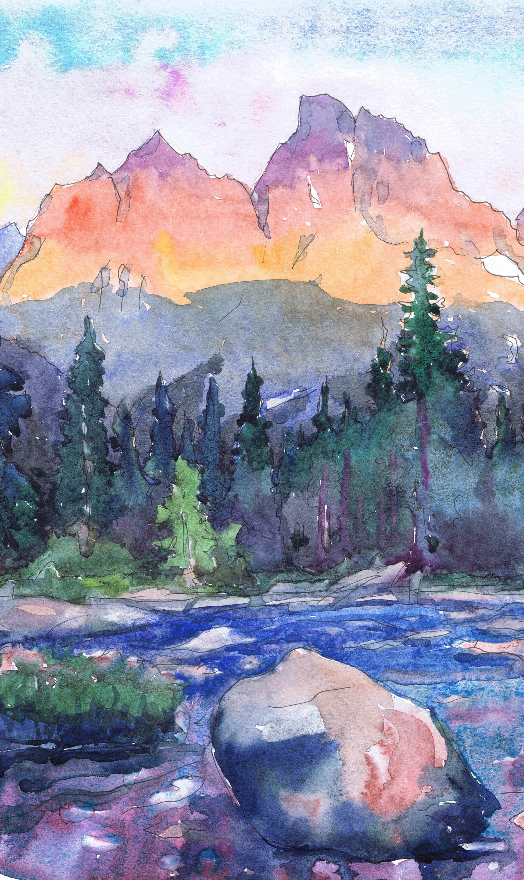 Grand Teton Art National Park Poster - Mountains Wall Art Print ...