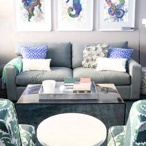 Under the Sea Life Prints Watercolor Painting Ocean Theme - Etsy