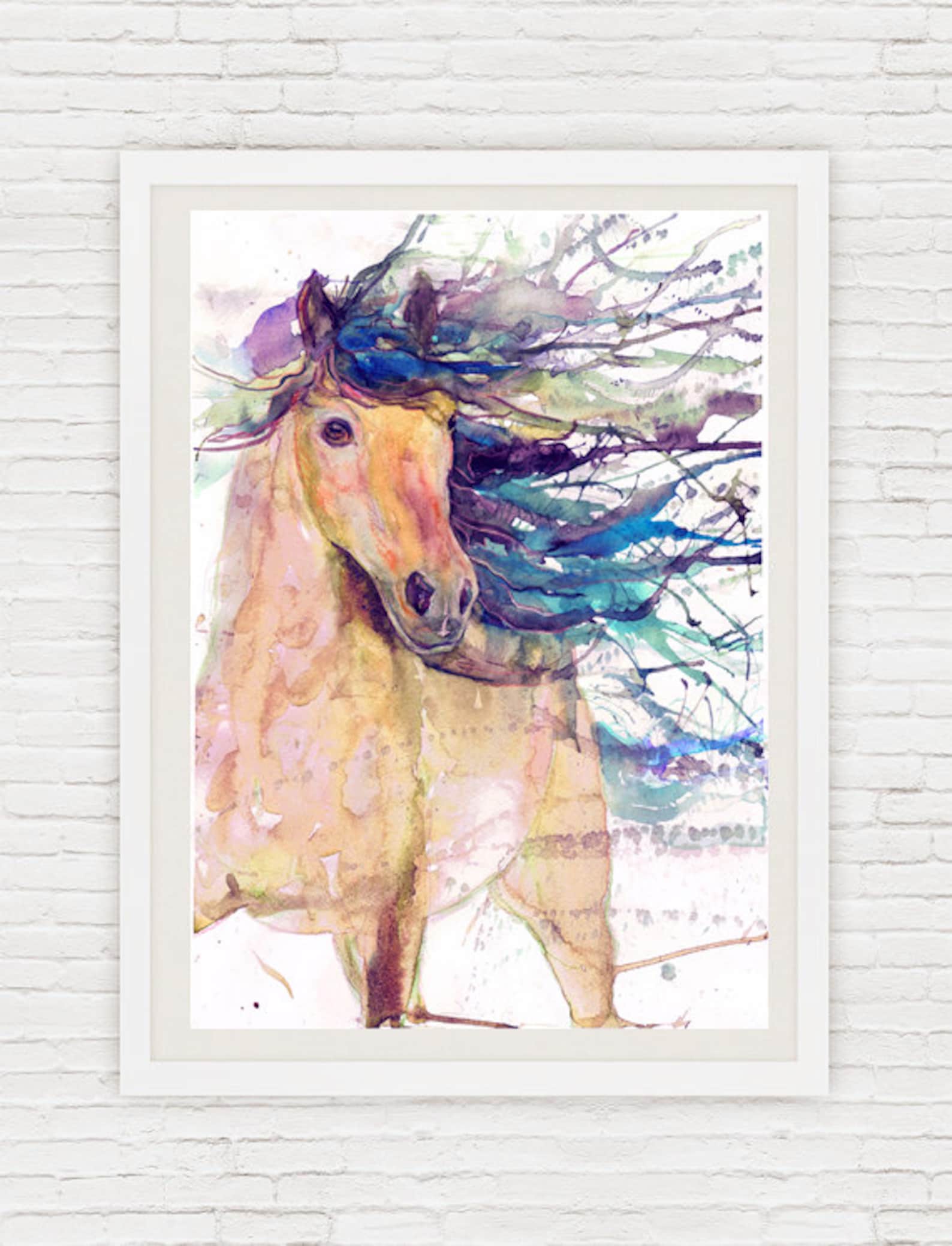 Horse Print Equestrian Equine Art Abstract Horse Painting - Etsy