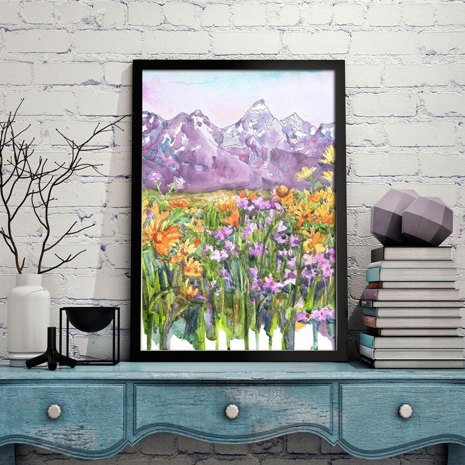 Grand Teton Mountains Wall Art Print National Park Art Poster - Etsy