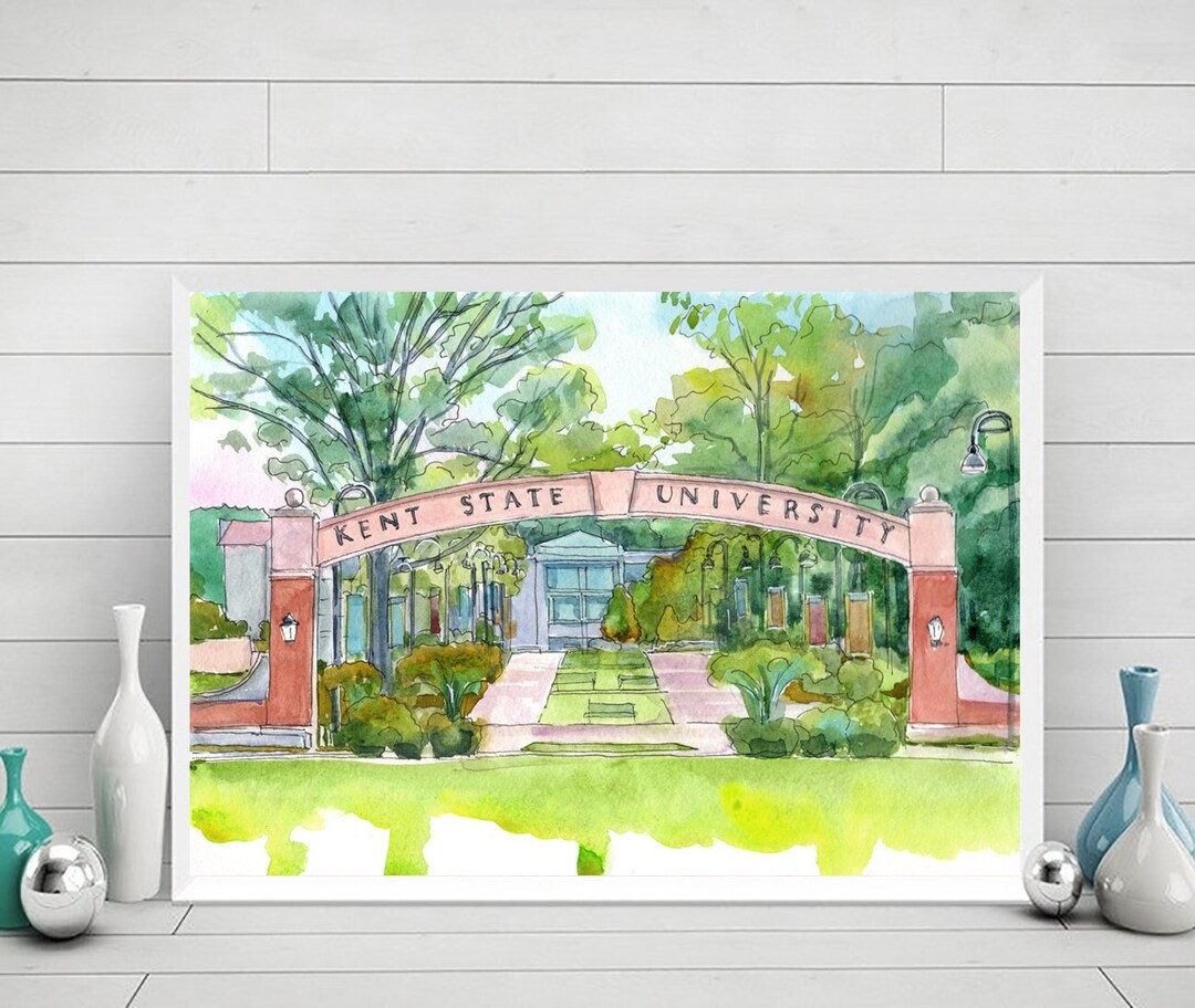 Kent State University Art Print Painting, KSU Graduation Watercolor ...