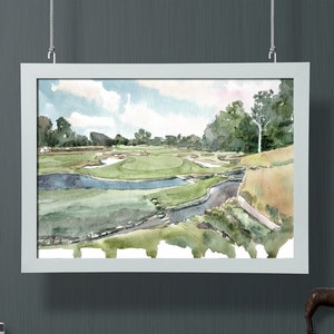 Merion Golf Club Print Watercolor Painting, Golf Gifts for Men ...
