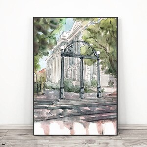 University of Georgia Art, UGA Arch Watercolor Painting , College ...