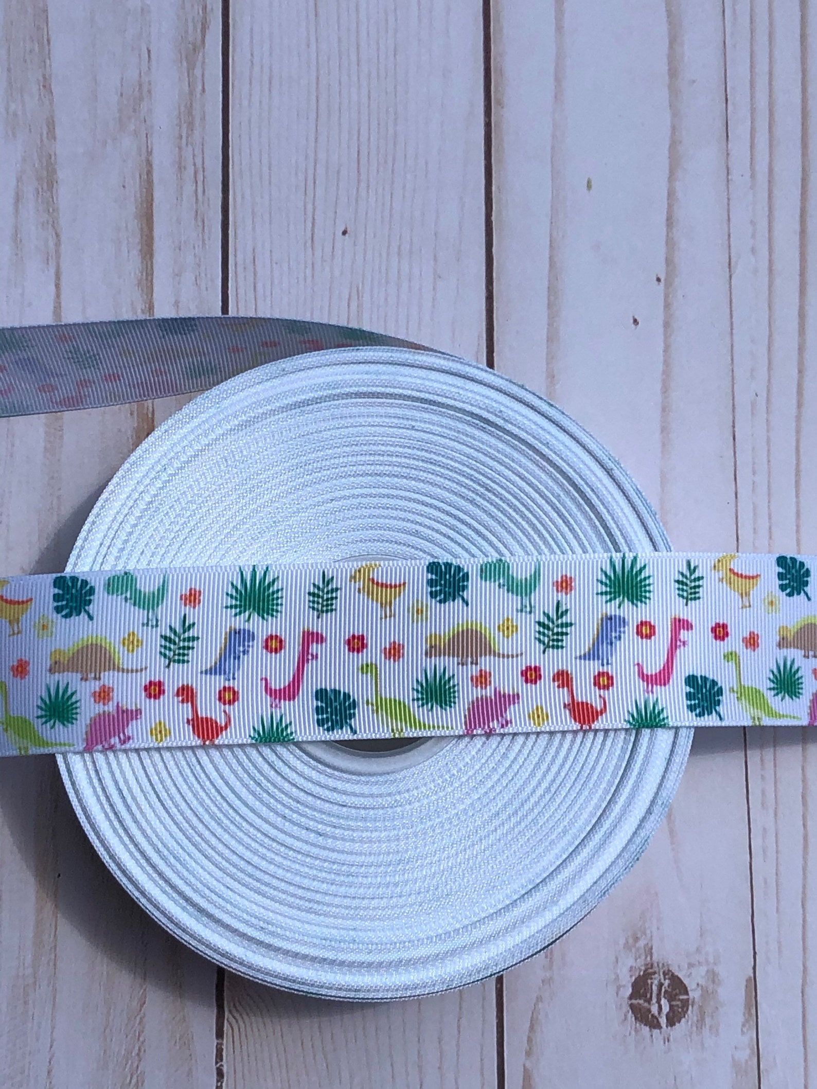 Dinosaur Ribbon 1.5 Inch Wide Ribbon Dinosaur Hair Bow Back | Etsy