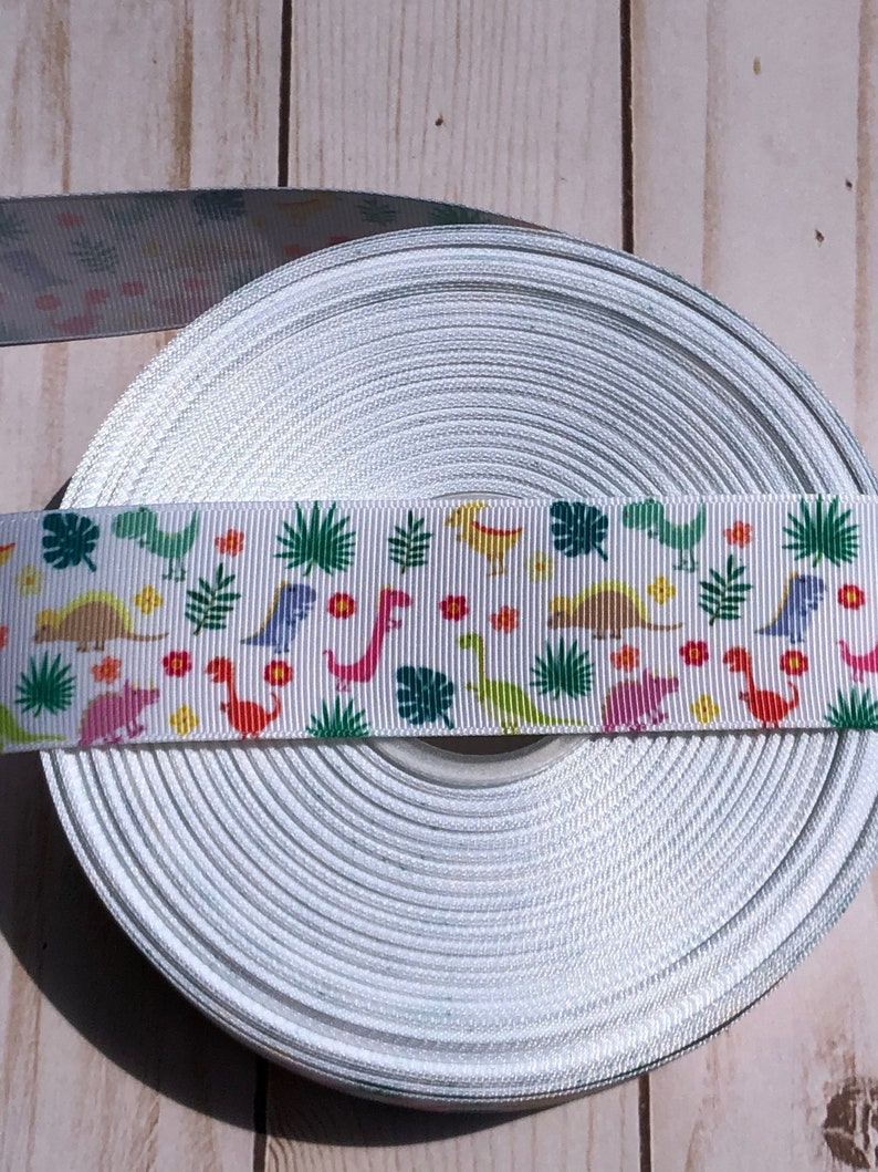 Dinosaur Ribbon 1.5 Inch Wide Ribbon Dinosaur Hair Bow Back | Etsy