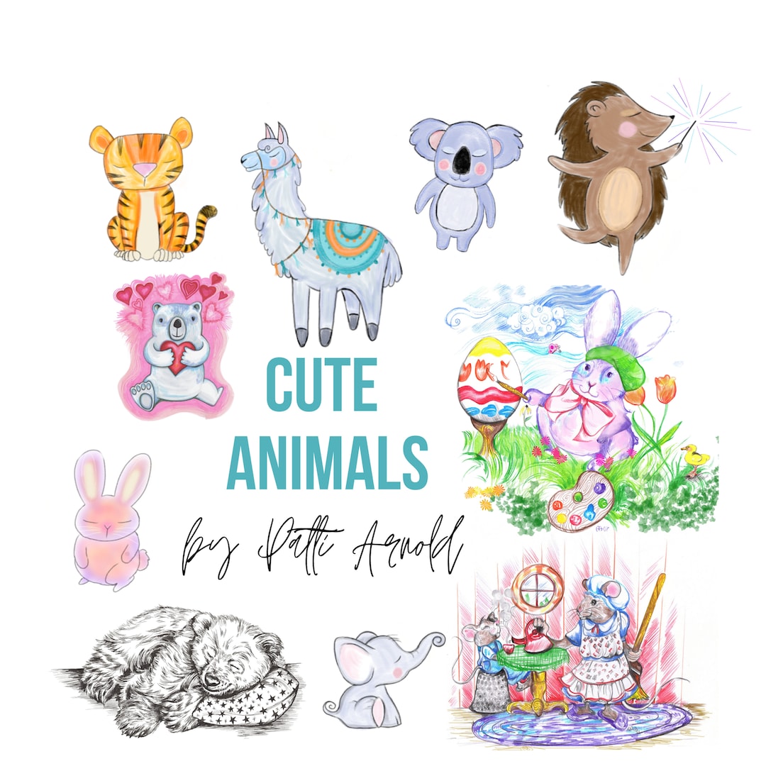 Cute Animals - Critter Clipart - PNG Instant Download for Commerical ...