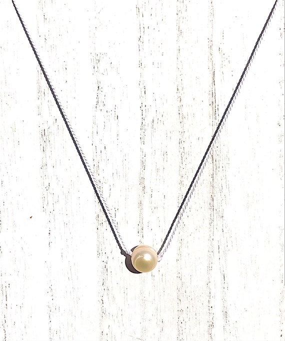 Pearl Necklace Silk Cord Freshwater Pearls Sterling Silver Etsy