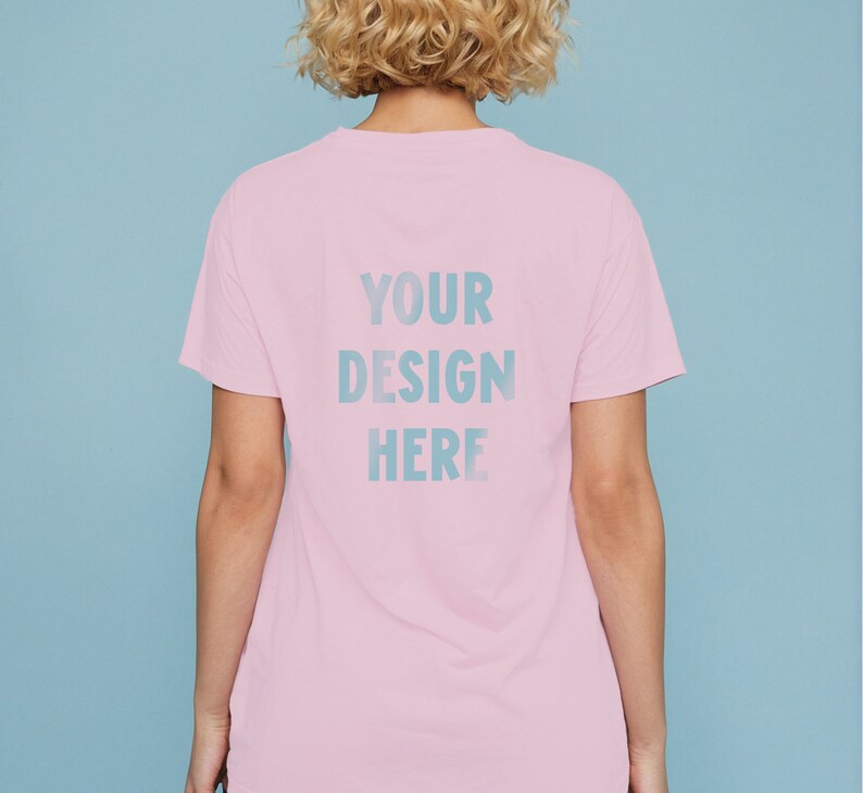 3 Mockups Bundle, Pink T-shirt Mockups, Pink Front Back and Collage ...