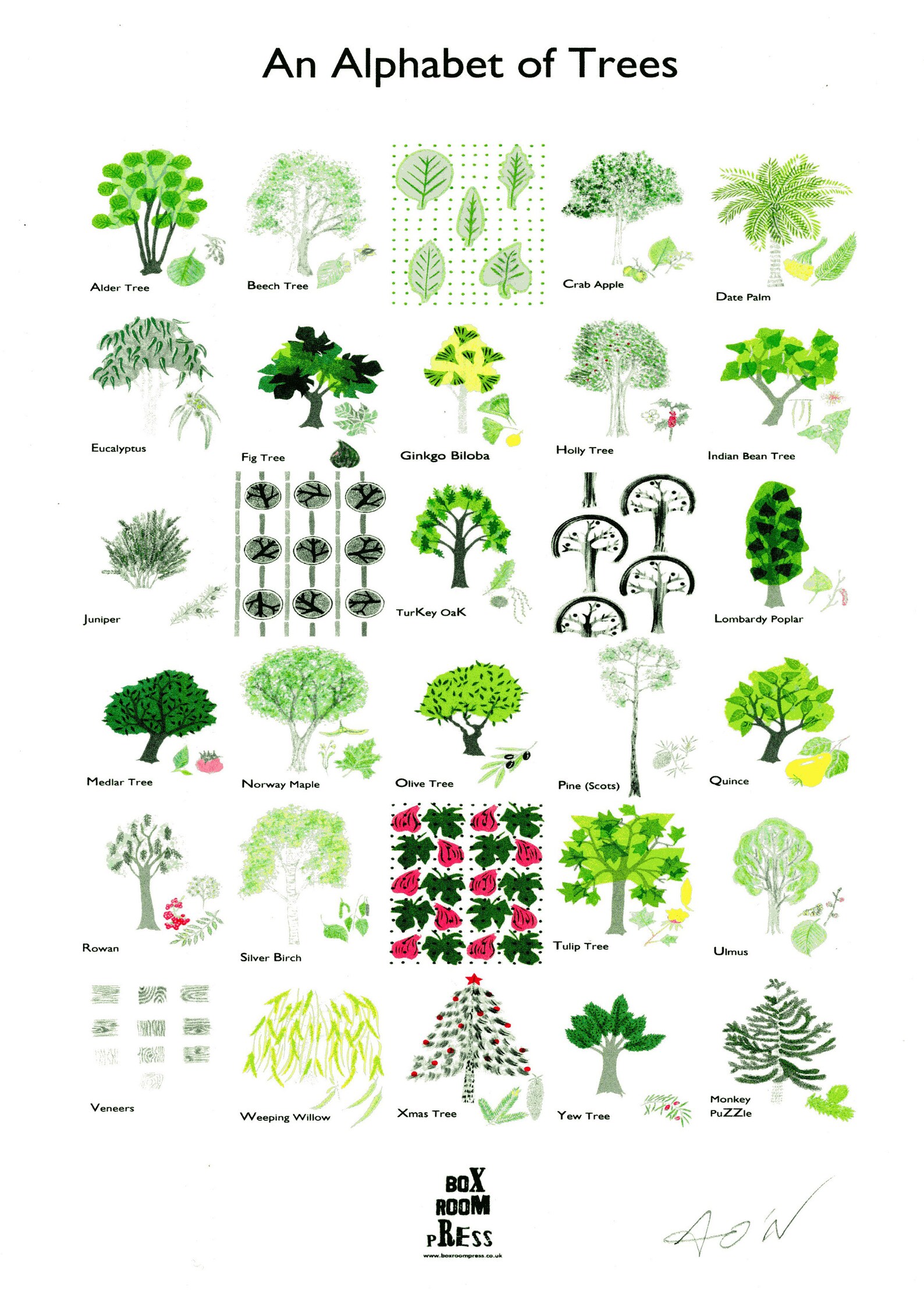 An Alphabet Of Trees Mixed Media Print Etsy an-alphabet-of-trees-mixed-media-print-etsy