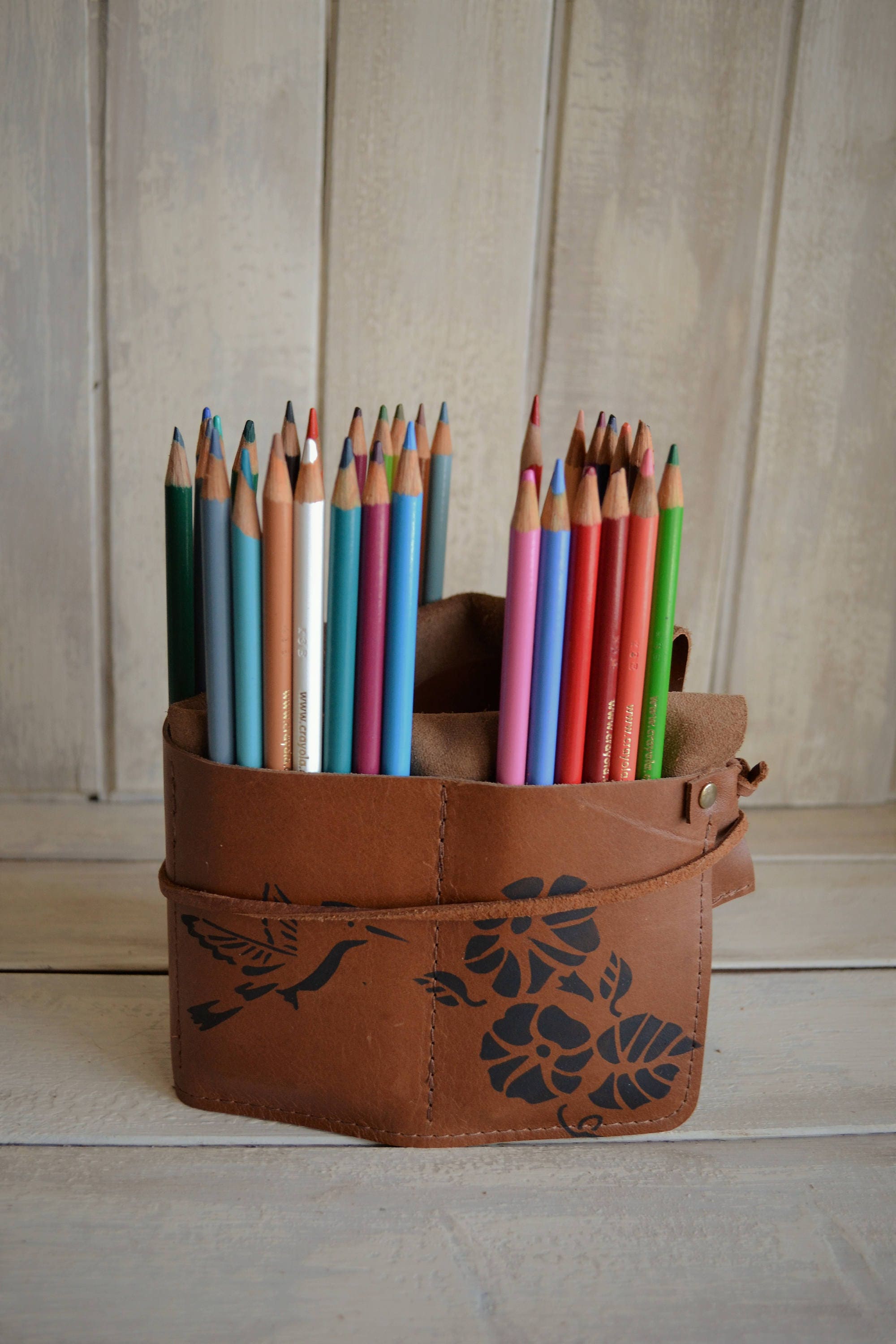 Personalized Leather Pencil Roll, Pen Roll, Pencil Roll Up Case, Artist ...