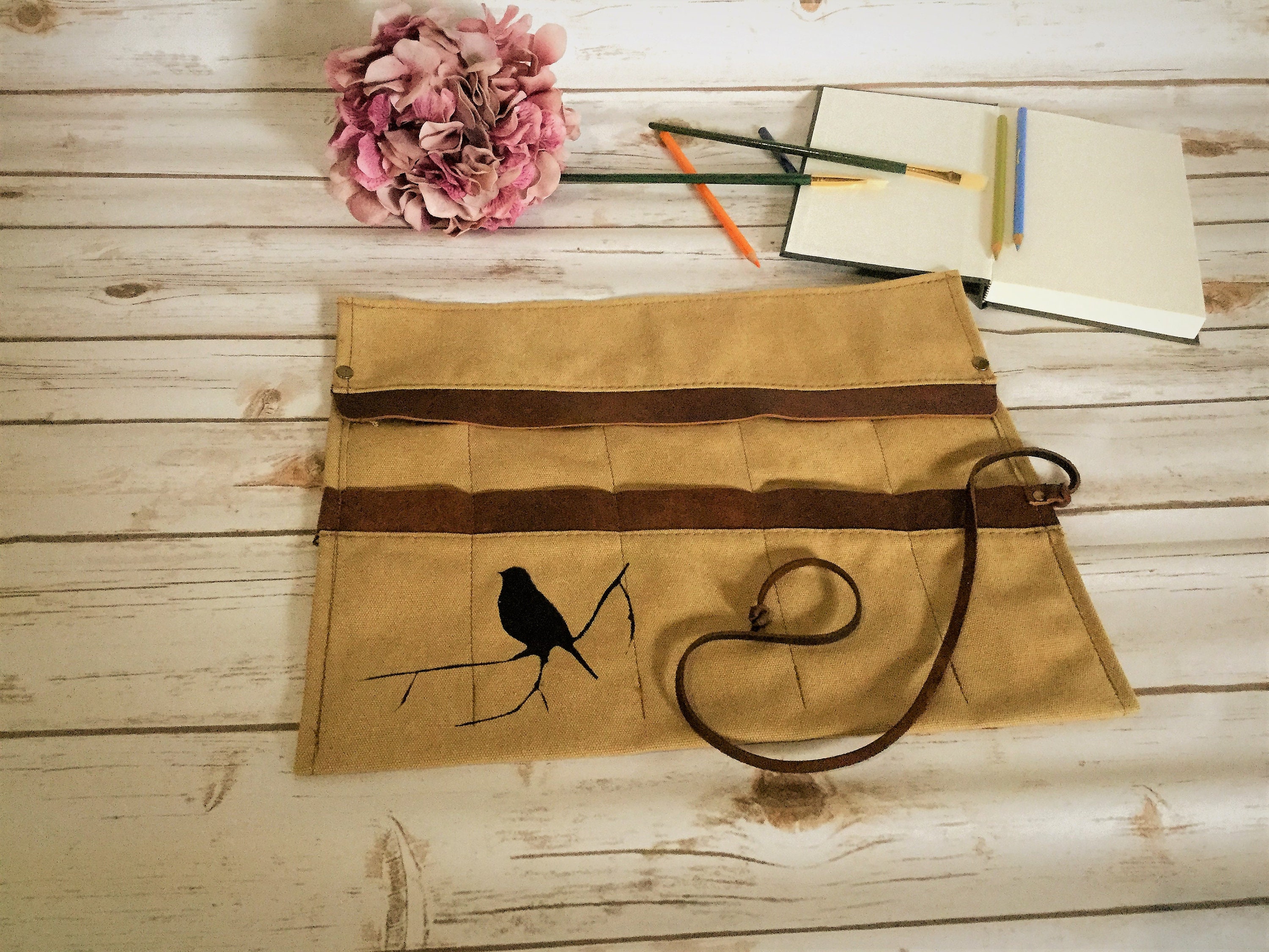 Paint Brush Roll, Artist Roll, Paint Brush Organizer, Artist pouch ...