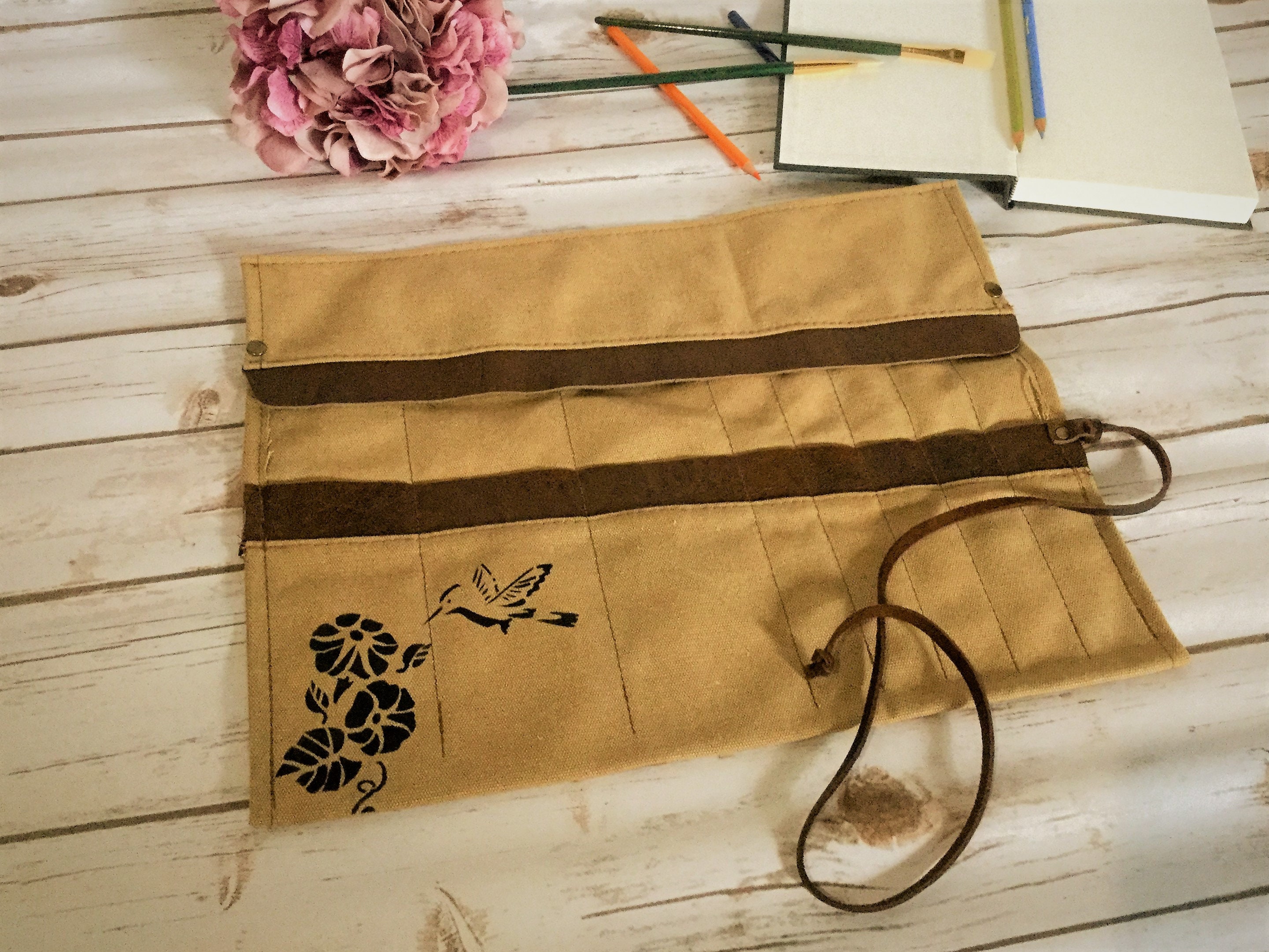 Paint Brush Roll, Artist Roll, Paint Brush Organizer, Artist pouch ...