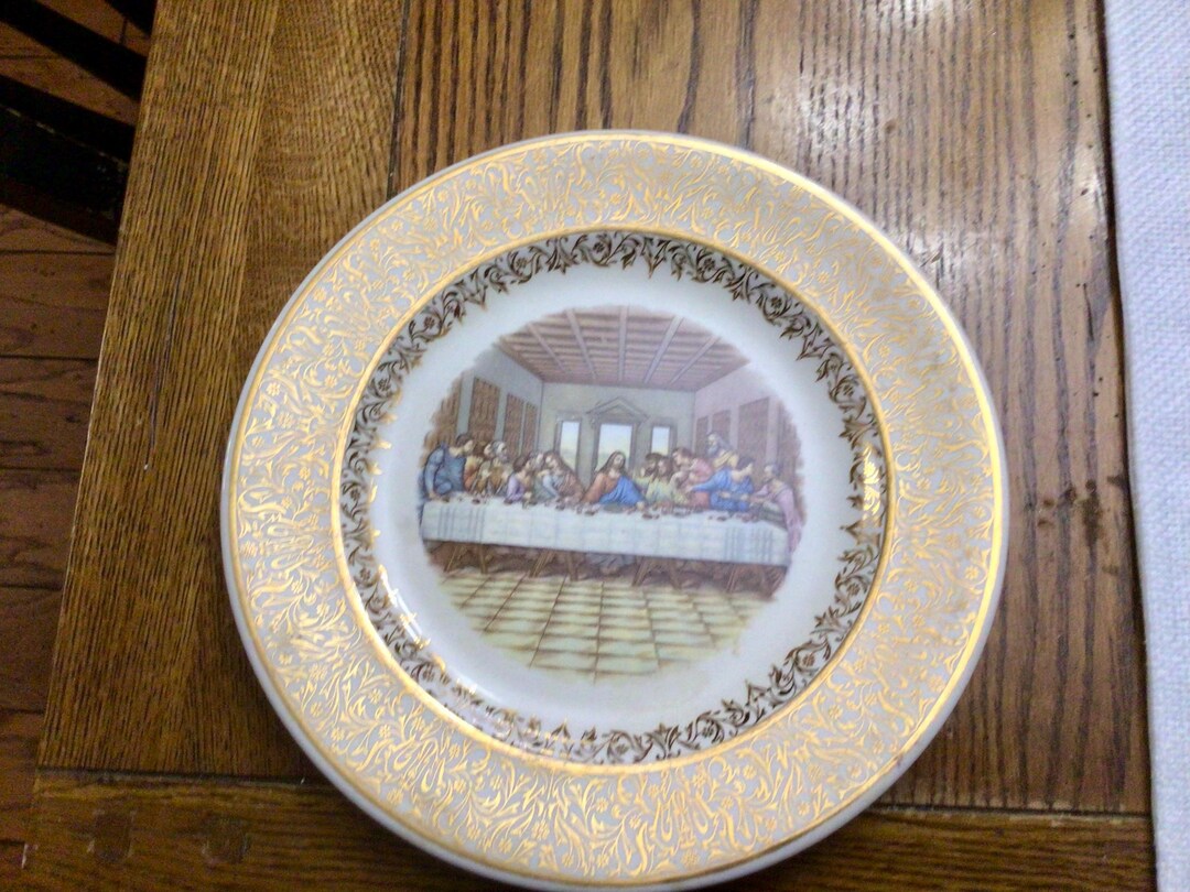 Vintage the Last Supper Plate Made in USA the Hancock Co Blessings Wall ...