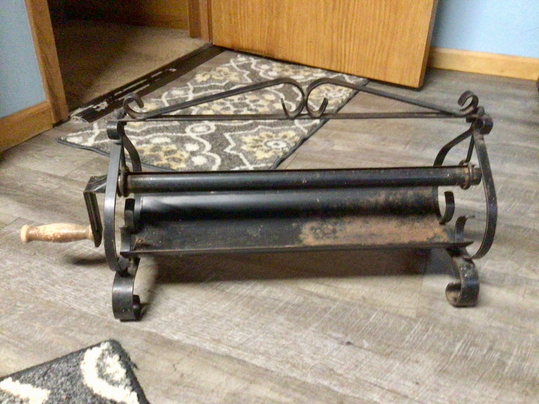 Vintage Antique Patina Newspaper Roller Black Metal Decor - Etsy