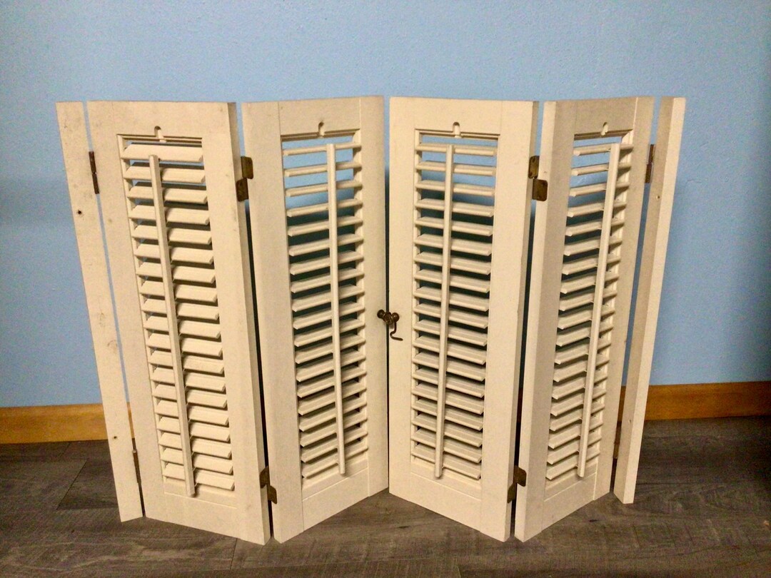 Vintage Lot of Wooden Cream Shutters Window Wedding Card Decorative ...