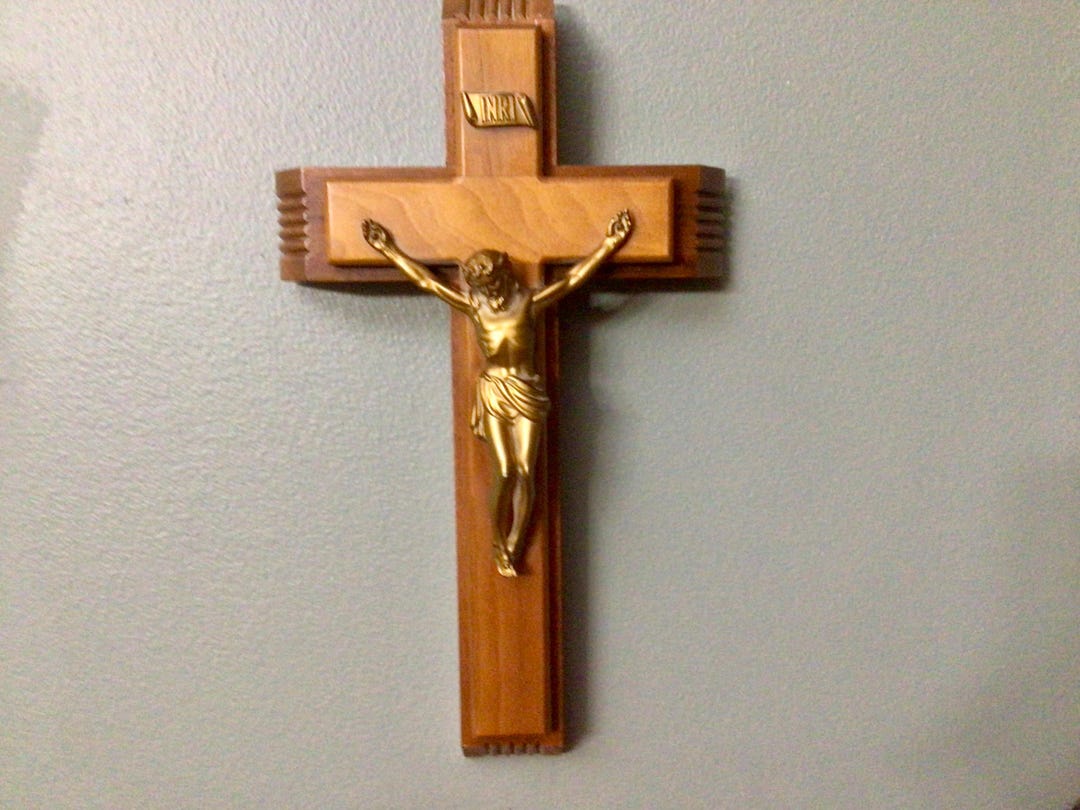 Vintage Wooden Religious Crucifix Last Rite Sick Call Cross - Etsy