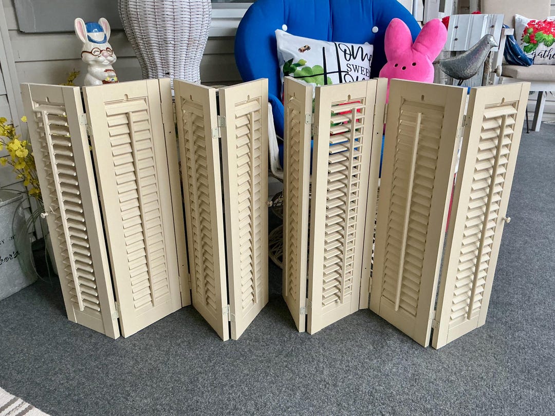 Vintage Quad Lot of Wooden Cream Shutters Window Wedding Card ...