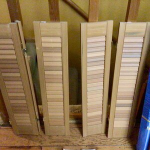 Vintage Traditional Shutter Window Set NIB Fauxwood Polyvinyl Oak ...
