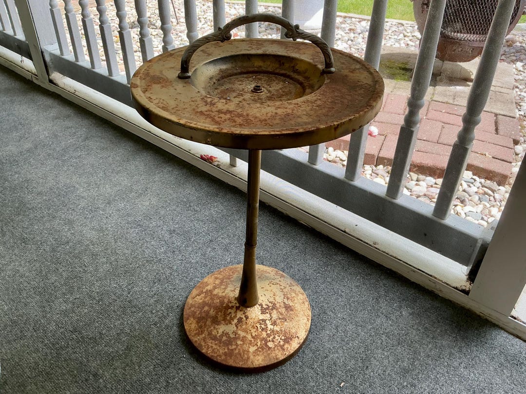 Vintage Tall Handled Metal Ashtray Stand Cigarette Cigar Holder - Etsy