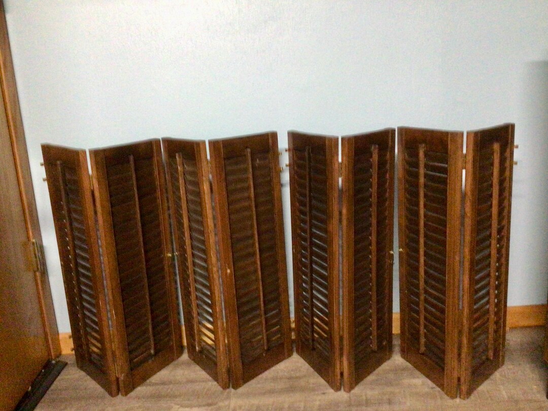 Vintage Lot of Tall Dark Wood Wooden Shutters Window, Wedding, Clutter ...