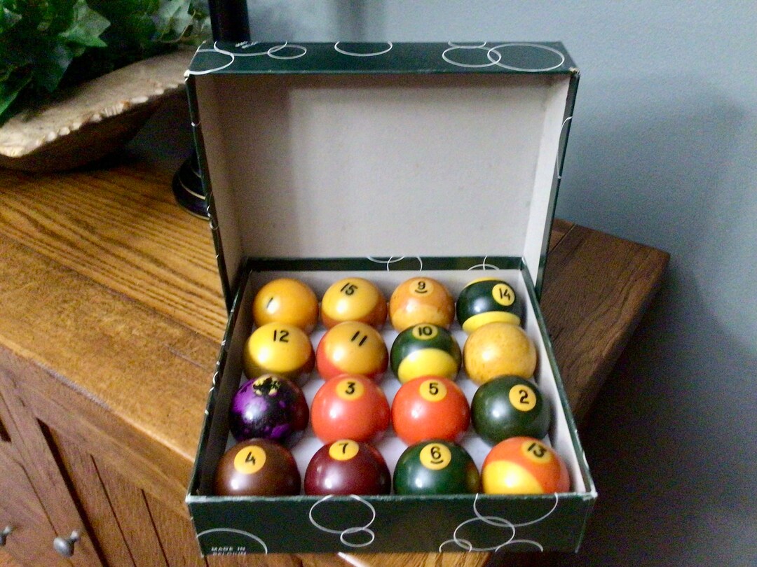 Vintage Pool Table Balls Made in Belgium Indoor Game Activities - Etsy