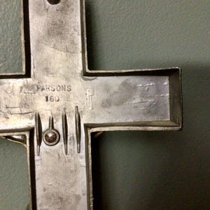 Vintage Heavy Metal Cross Crucifix Parsons 160 Gold Tone Hanging ...