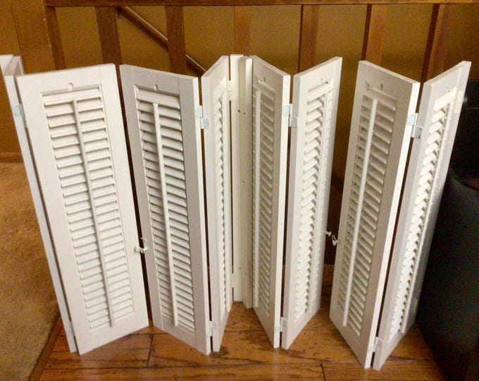 Vintage Tall White Wooden Shutters Window Wall Wedding Card Holder ...