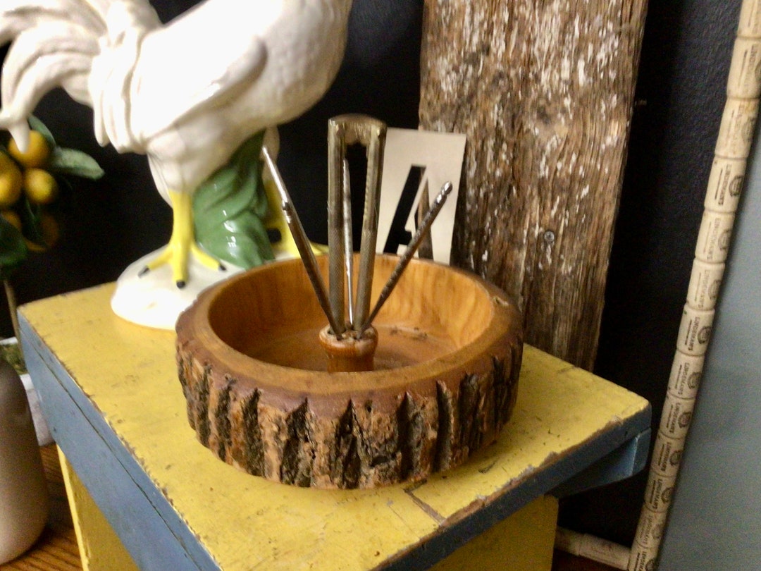 Vintage Tree Trunk Wooden Nut Dish Nutcracker Holiday Nuts - Etsy