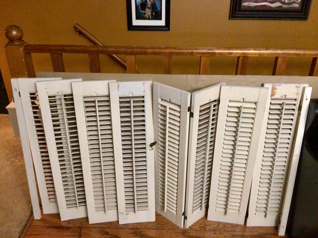 Vintage Wooden Shutters Window Wedding Card Clutter Hider Shabby Chic ...