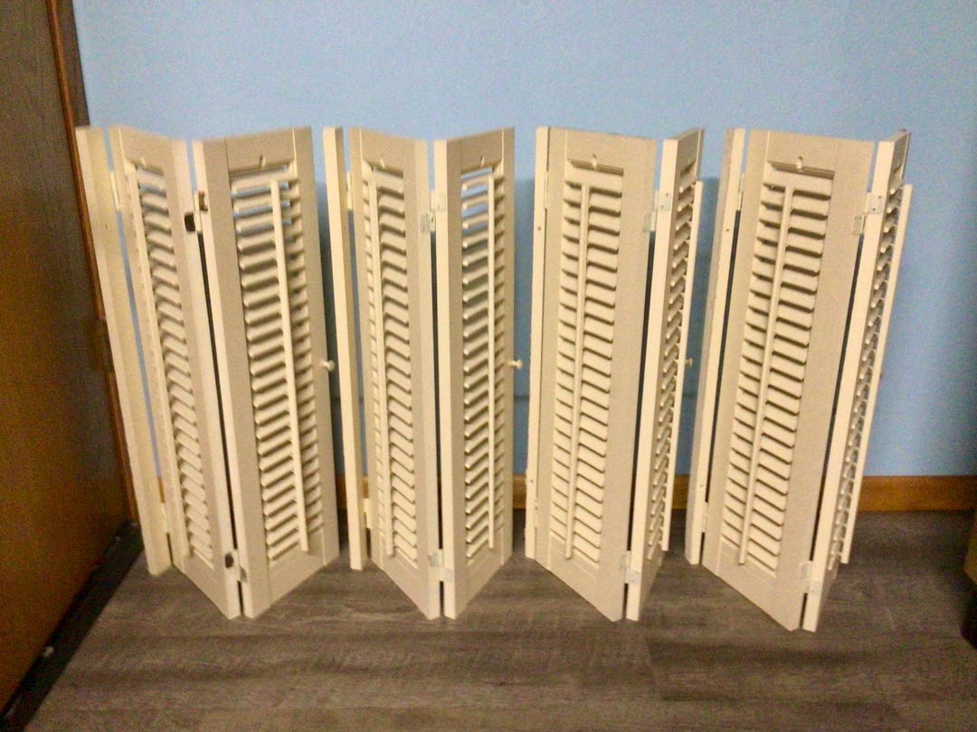 Vintage Lot of Wooden Cream Shutters Window Wedding Card Decorative ...