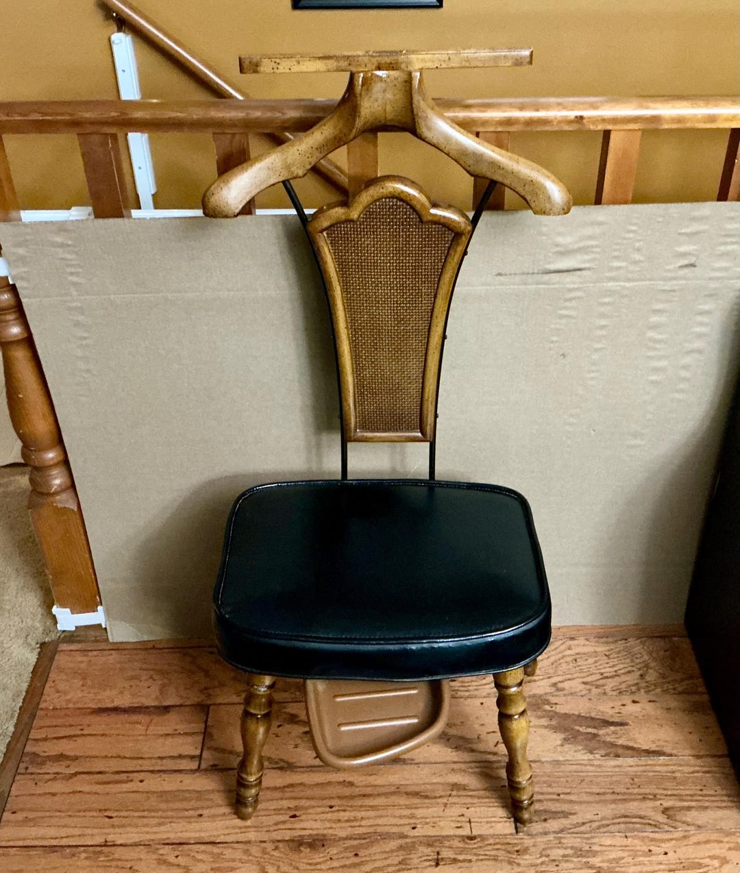Vintage Black MCM Butler Valet Chair: Hidden Storage, Suit Hanger - Etsy