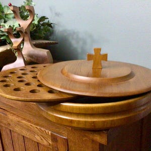 Vintage Wooden Catholic Church Heavy Wooden Communion Tray With Lid - Etsy