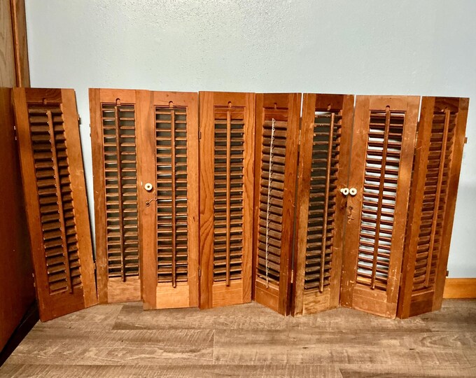 Vintage Lot of Original Dark Wood Wooden Shutters Window, Wedding ...