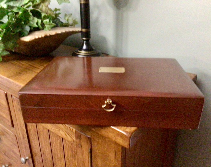 Vintage Wooden Large Silverware Box Drawer Decor Traveling Jewelry ...