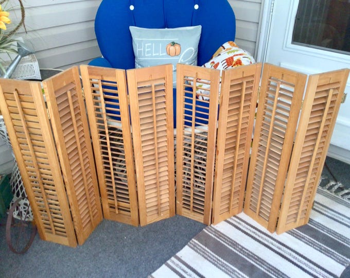 Vintage Quad Original Brown Wooden Shutters Window Wedding Card Holder ...