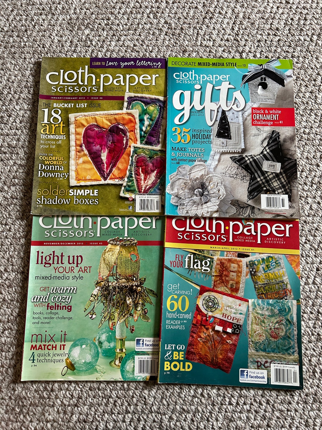 4 Cloth Paper Scissors Craft Magazines With Directions for Many ...
