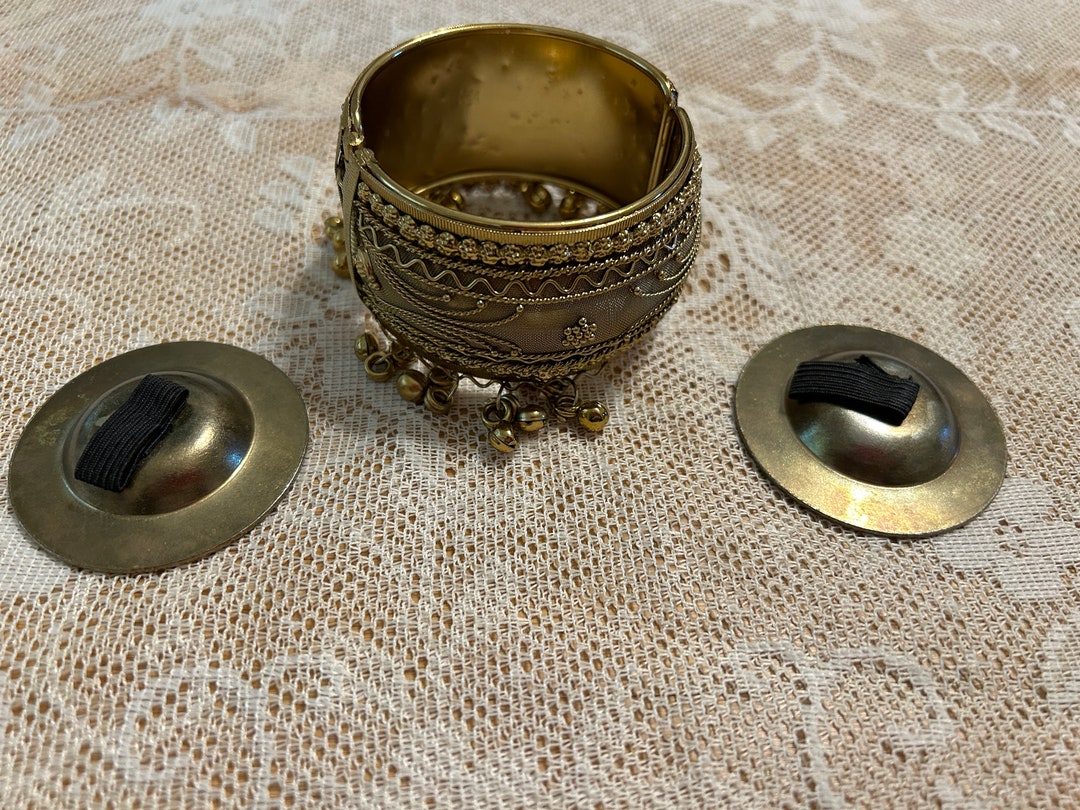 Belly Dancer Jewelry Pair Finger Symbols and New Spring Open Bracelet ...