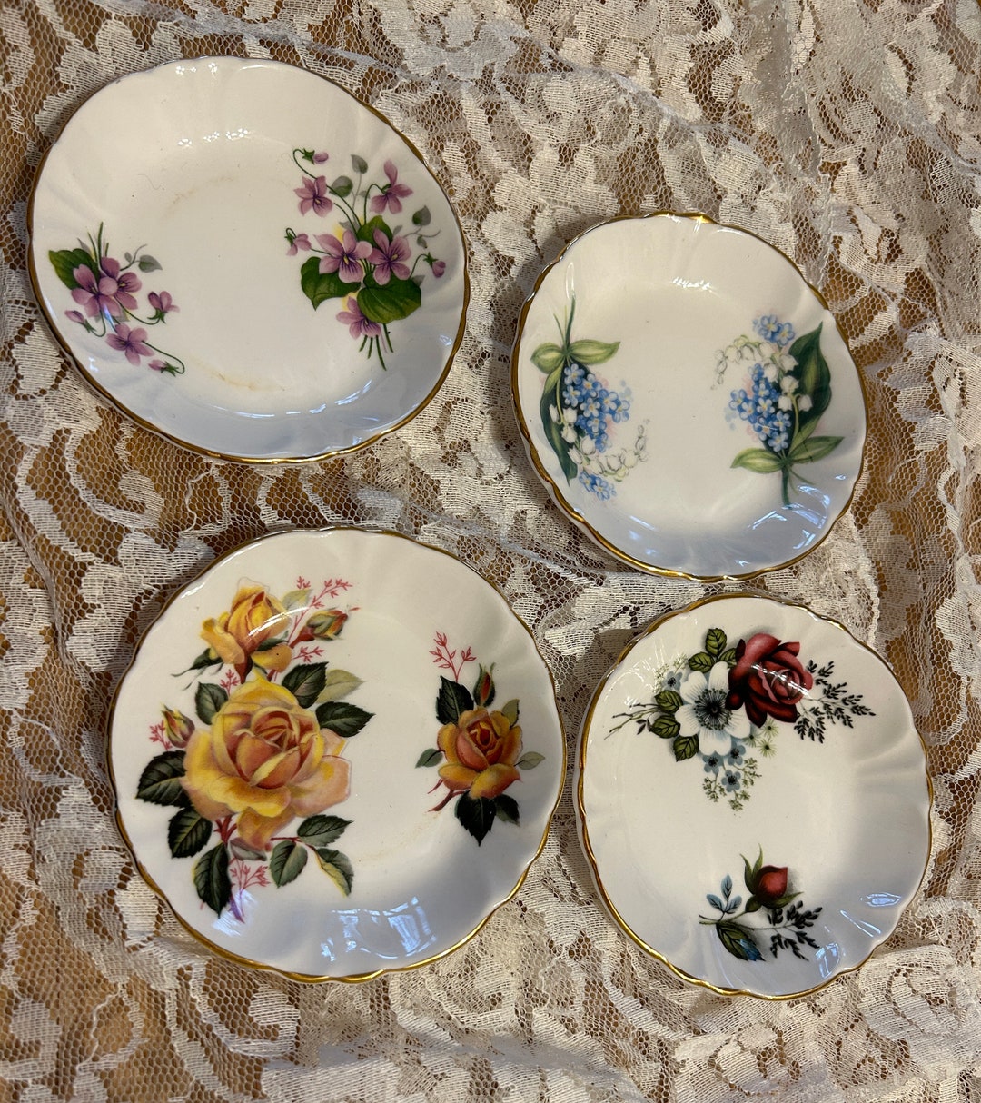 4 Vintage Hammersley Fine Bone China Princess House Petite Condiment ...