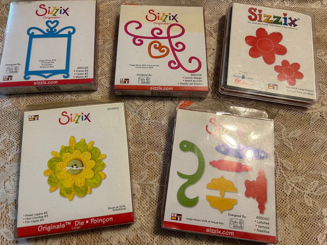 Set 5 Sizzix Originals Red Dies RETIRED Dies in Original Box Great for ...