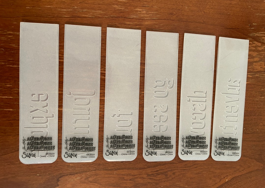 Set of 6 Tim Holtz Word Embossing Folders Words Listing Below Great for ...
