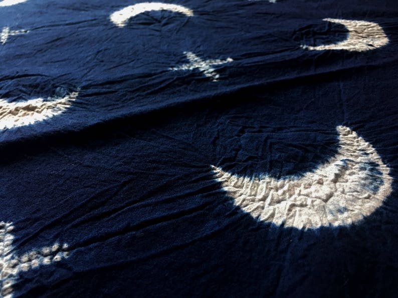 Moon Indigo Blue Cross Cotton Fabric Tie Dyed Blue Cloth | Etsy