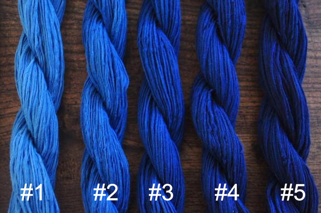 Chinese Indigo Blue Cotton Sashiko Yarn - Five Color/ 100 Meters ...