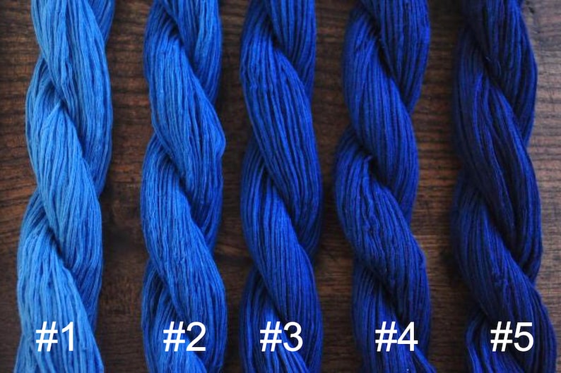 Chinese Indigo Blue Cotton Sashiko Yarn - Five Color/ 100 Meters ...