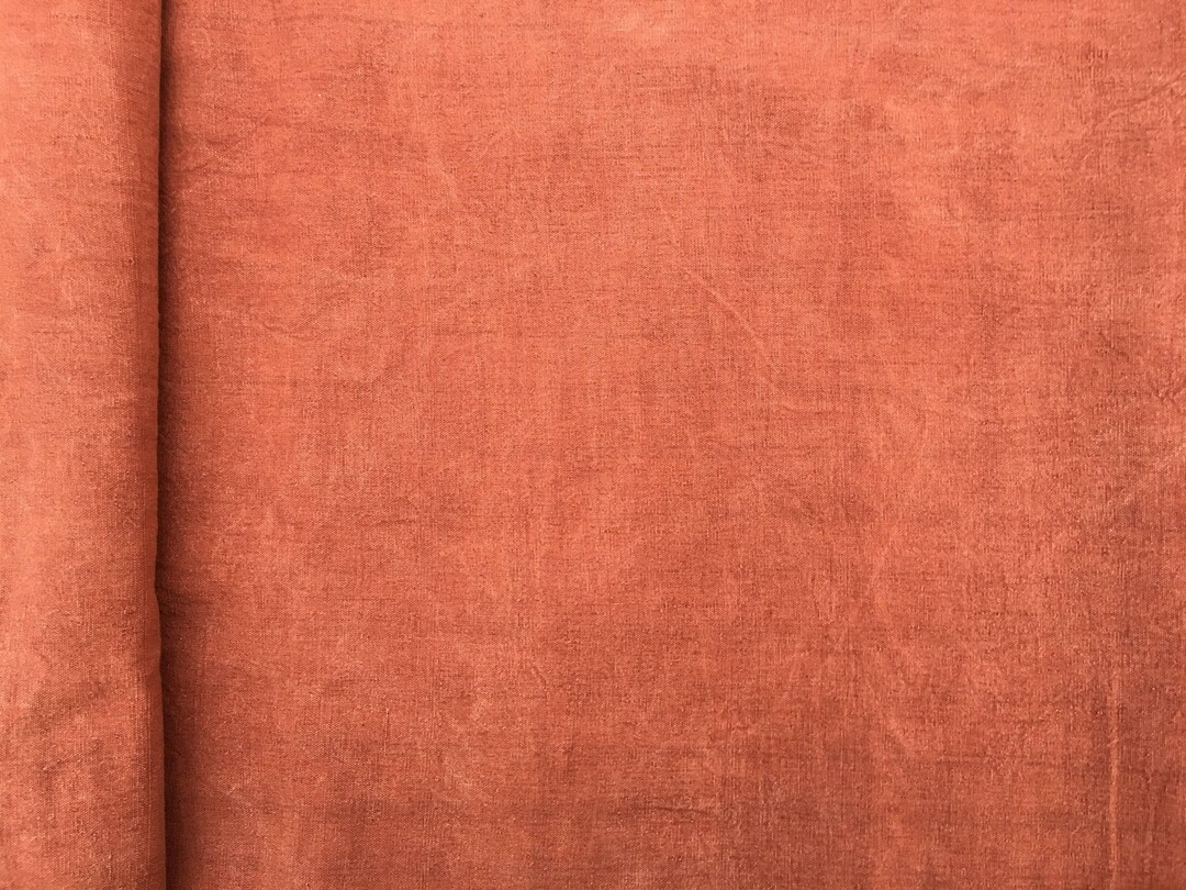 Natural Plant Dyes Brick Red Cotton Fabric - Tie Dyed Solid Brick Red ...