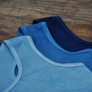 Indigo Blue Cotton Women Tank Top - Shibori Tie Dye Natural Color Top ...